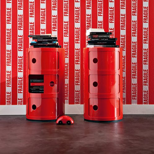 Componibili rond - 3 tiroirs, Blanc | Kartell | Caissons roulants ...