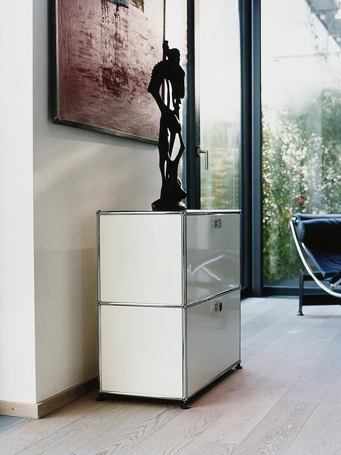 Meuble mixte Sideboard M USM Haller, personnalisable, Bleu acier RAL ...