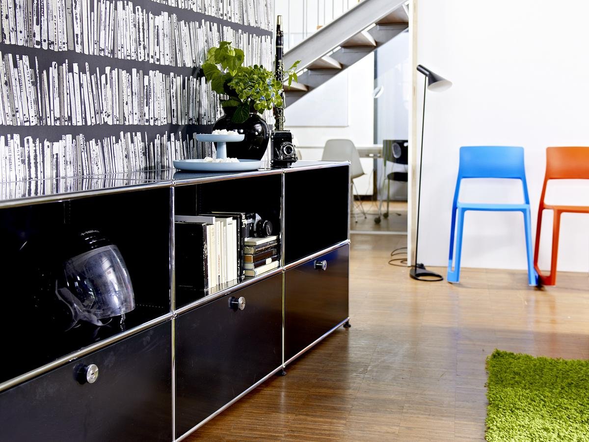 Meuble mixte Sideboard XL USM Haller, personnalisable, Noir graphite ...
