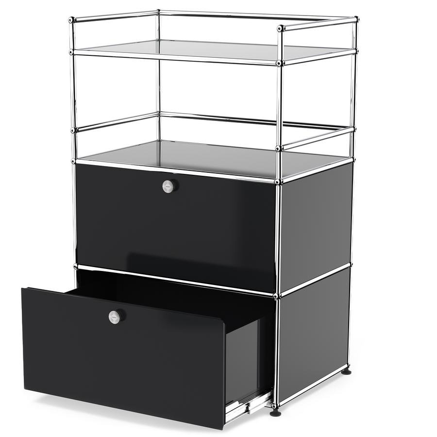 USM Haller meuble mini-bar , Noir graphite RAL 9011, Avec porte ...