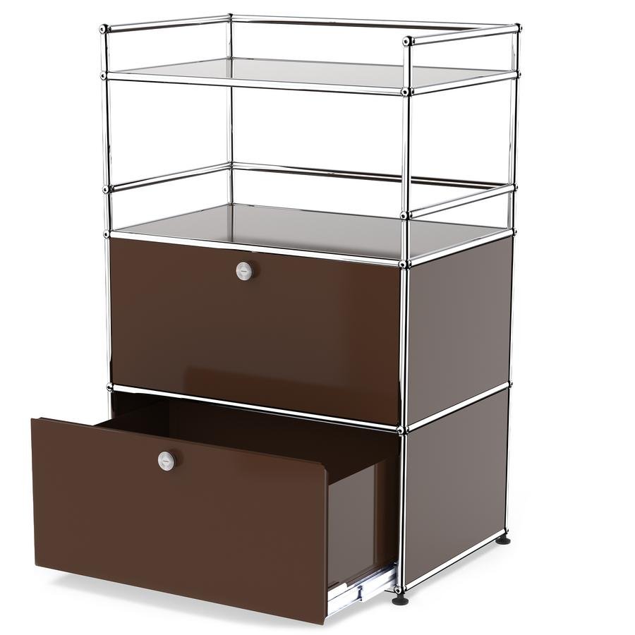 USM Haller meuble mini-bar , Marron USM, Avec porte abattante et porte ...