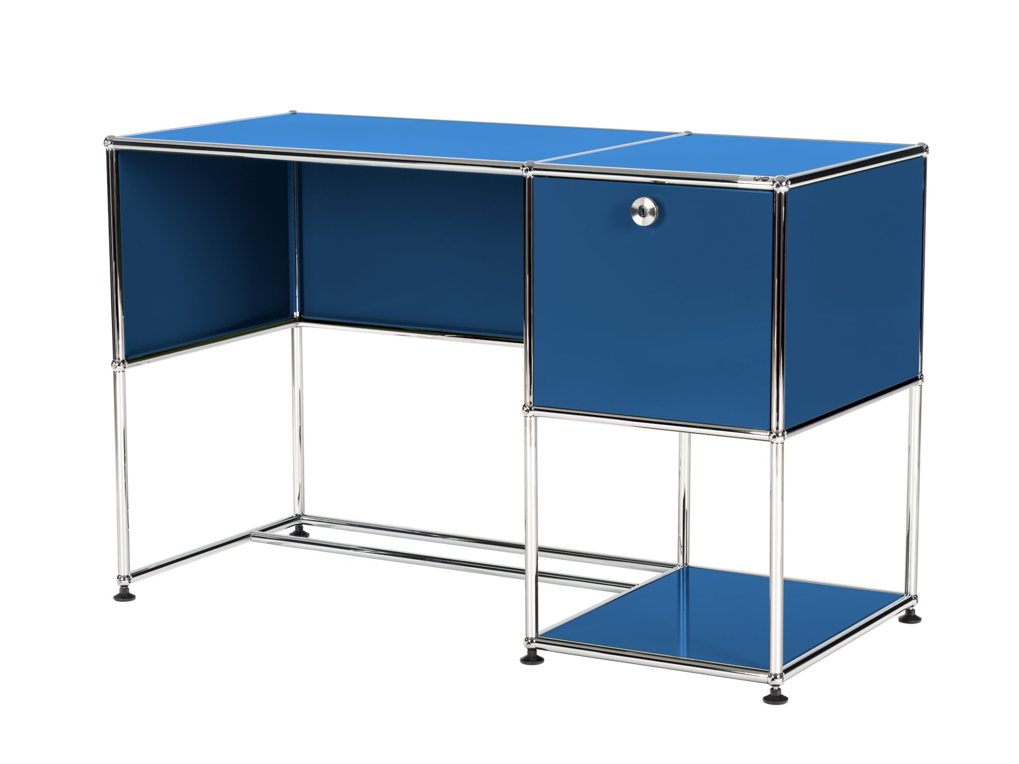 Bureau USM Haller Home Office, Bleu gentiane RAL 5010, Sans passe ...
