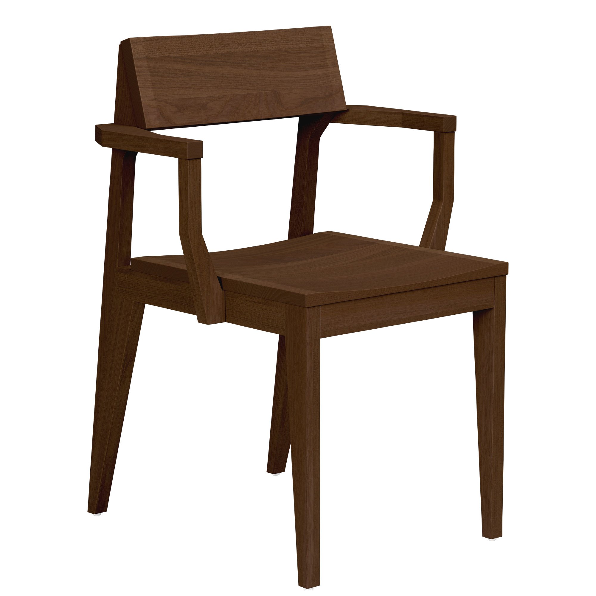 Chaise Schulz avec accotoirs, Non rembourré, Noyer ciré | Objekte ...