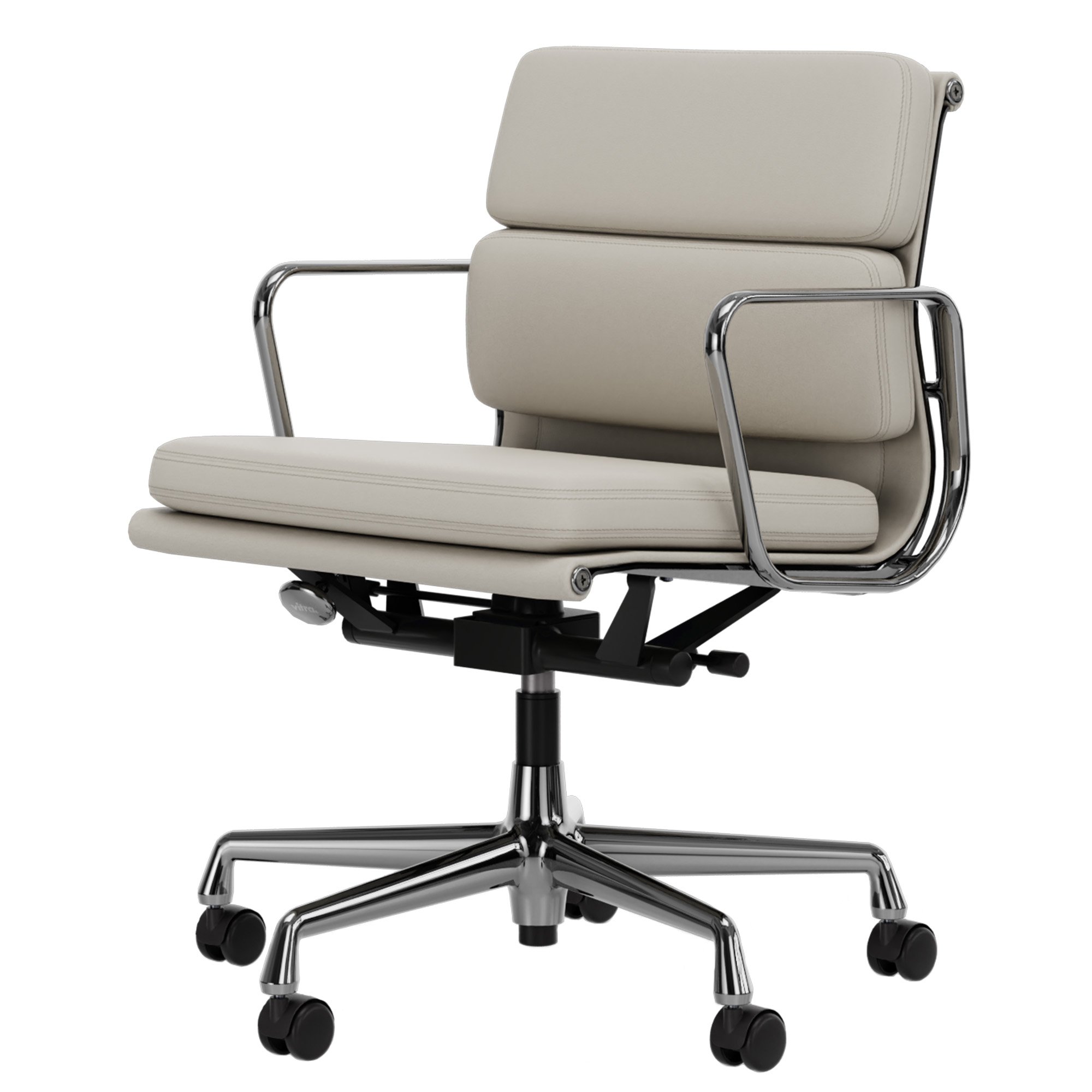 Soft Pad Chair EA 217, Poli, Cuir Standard neige, Plano blanc | Vitra ...